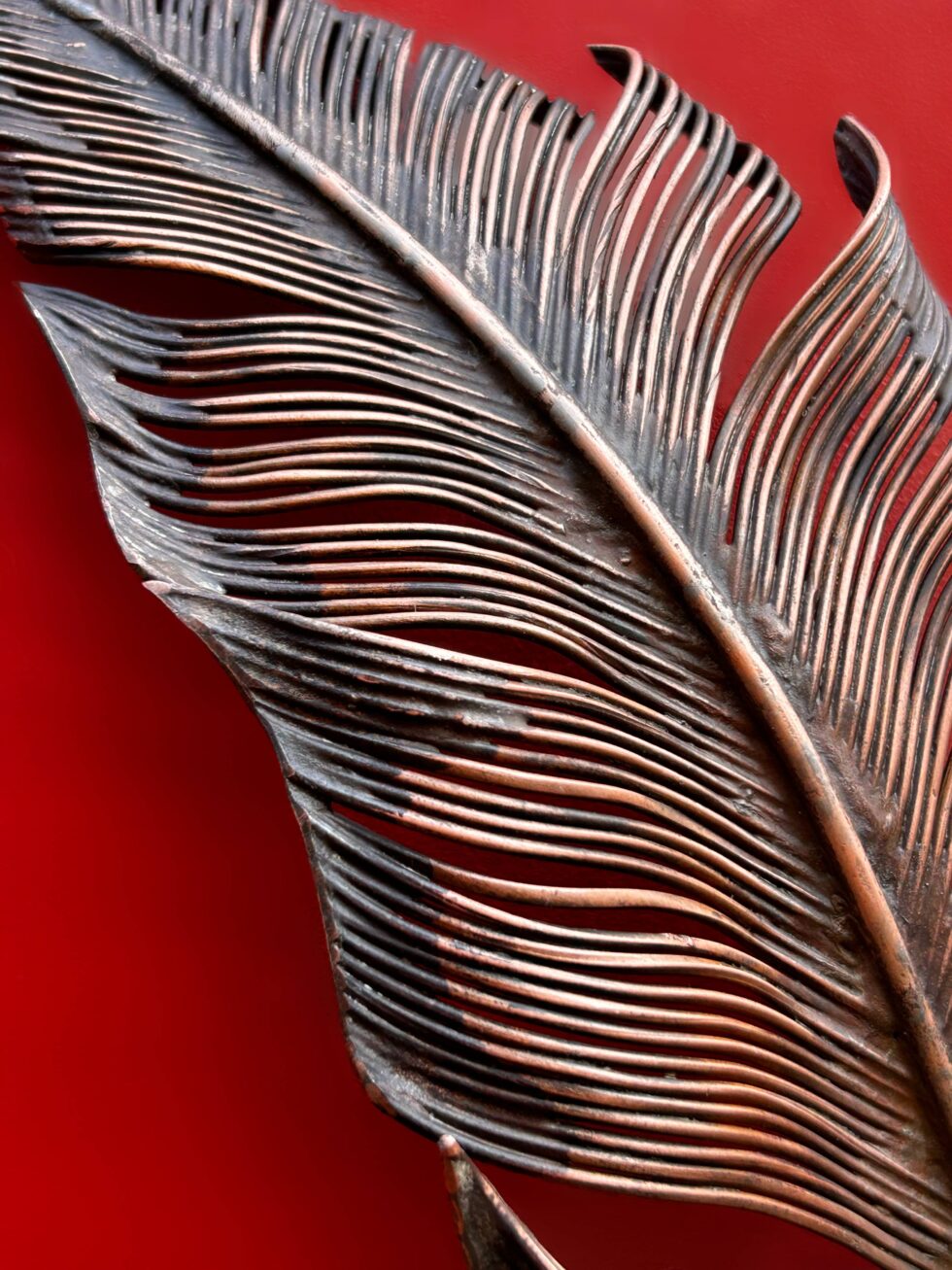 Sculpture of Copper Feathers - Bespoke Sculpture - Yasemen Hussein